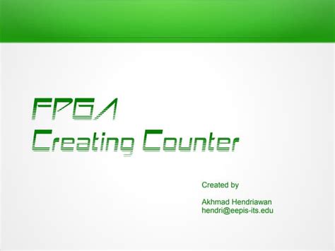 Fpga Creating Counter With External Clock Ppt
