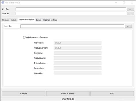 convert ps1 to exe files using free software or online tool