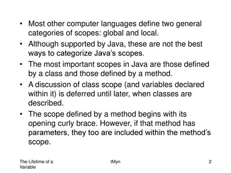The Lifetime Of A Variable Ppt Download