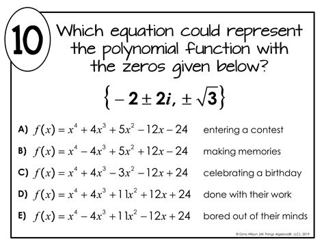 Polynomial Linear Functions And Zeros 10th Grade Quiz Wayground Formerly Quizizz