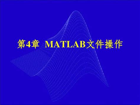 第4章 matlab文件操作 word文档在线阅读与下载 无忧文档