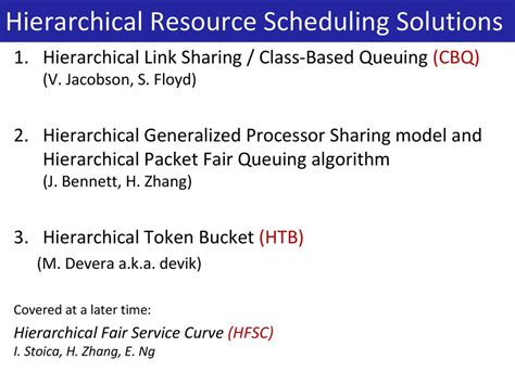 Hierarchical Scheduling Algorithms Ppt Download