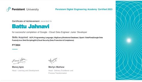 Jahnavi Battu On Linkedin Im Happy To Share That Ive Obtained A Certificate Of Achievement From