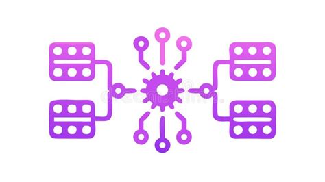 Abstract Network Structure With Multiple Interconnected Devices Vector