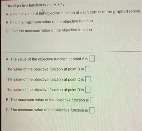 Solved The Objective Function Is A Find The Other Function Chegg