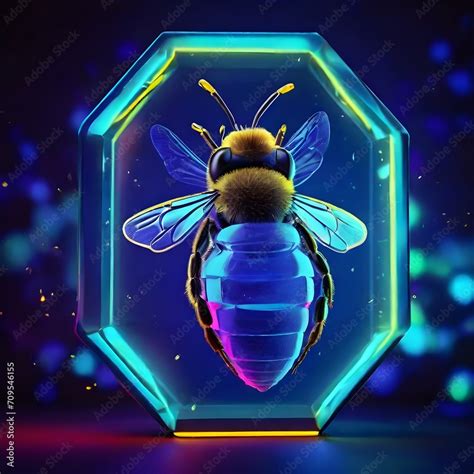 World Bee Day May 20 Gold Bee Isolated On Neon Background With Copy