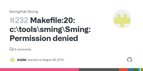 Makefile C Tools Sming Sming Permission Denied Issue Sminghub Sming Github