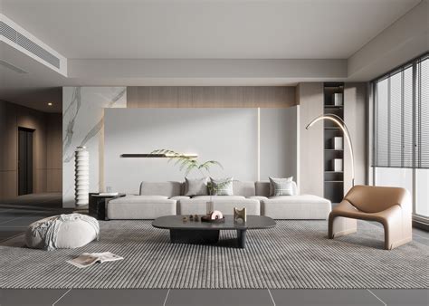 现代客厅 奶油风客厅 北欧客厅 日式客厅 茶几 单人沙发 画 落地灯 室内设计 拓者设计吧