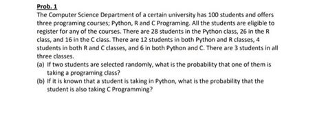 Solved Prob 1 The Computer Science Department Of A Certain