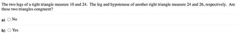Solved Is It Possible To Draw A Triangle With The Following Chegg