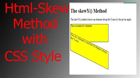 How To Create A SkewY Method With Html And CSS