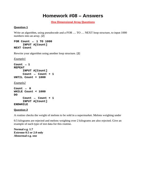 homework 08 answers for count 1 to 1000 input a count next count