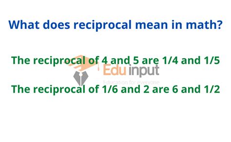 What Does Reciprocal Mean In Math