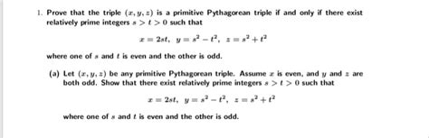 Solved Prove That The Triple X Y Z Is A Primitive Chegg
