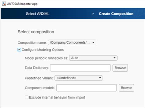 Import AUTOSAR Composition Into Architecture Model MATLAB Simulink Example