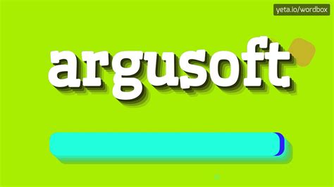 Argusoft How To Pronounce It Youtube