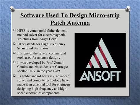 Hfss Microstrip Patch Antenna Analysis And Design Ppt
