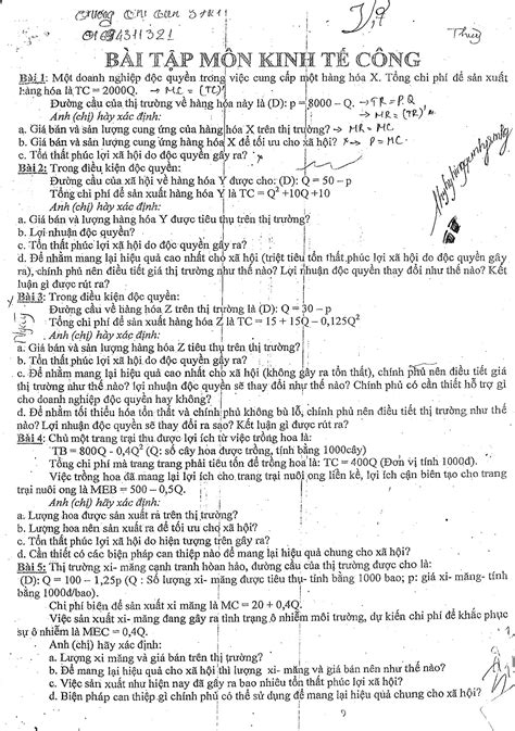 Solution Bai Tap Kinh Te Cong Cong Studypool