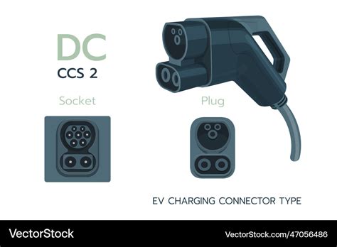 Ccs2 Dc Standard Charging Connector Electric Car Vector Image