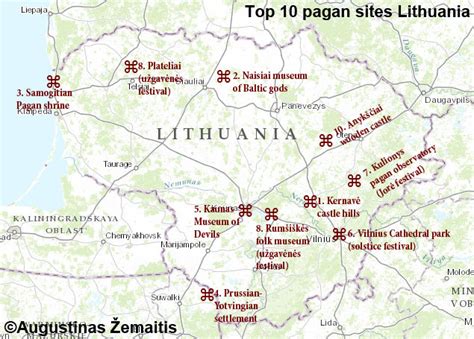 Pagan Itinerary In Lithuania Map