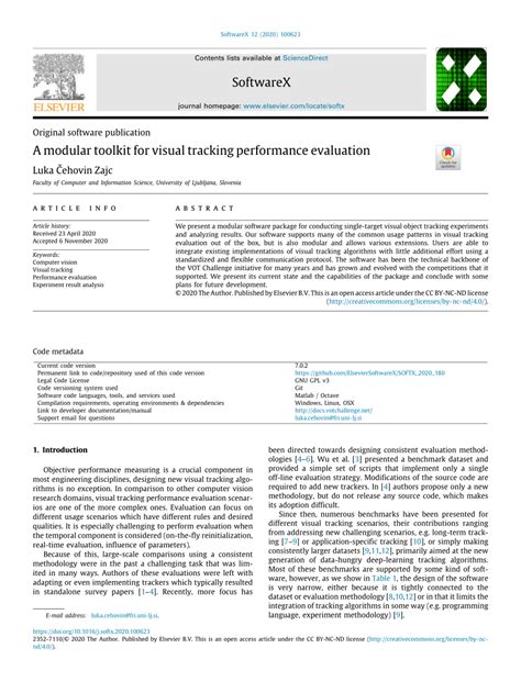 Pdf A Modular Toolkit For Visual Tracking Performance Evaluation