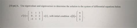 Solved 10 Pts 6 Use Eigenvalues And Eigenvectors To Chegg Com