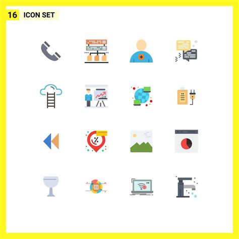 Stock Vector Icon Pack Of 16 Line Signs And Symbols For Interface Cloud New Stair Communication