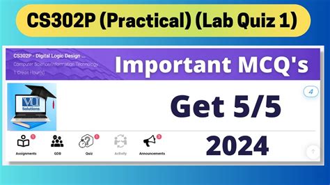 Cs302p Digital Logic Design Practical Lab Attendance Quiz 01 Youtube