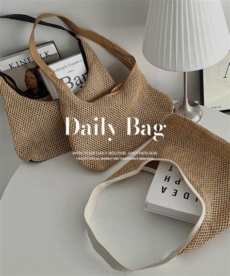 3컬러수납력굿 내추럴 라탄 레더 숄더백 호보백 그물 뜨개 가죽 데일리백 보부상 여름 가방 No1926 에이블리