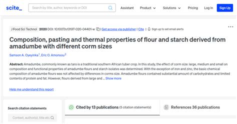 Composition Pasting And Thermal Properties Of Flour And Starch Derived From Amadumbe With