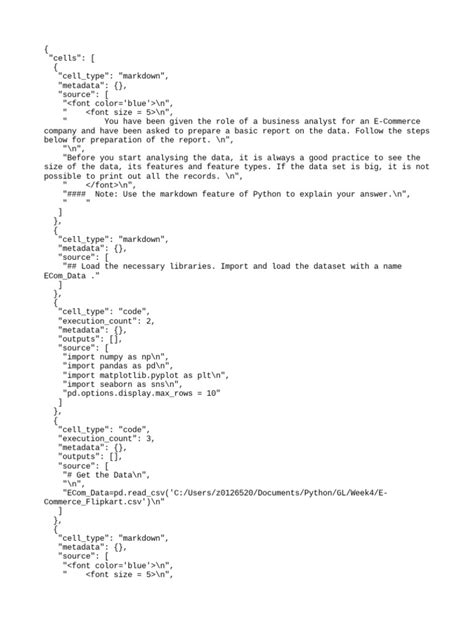 E Commerce Python Project Student File 1 Answer Pdf Clothing