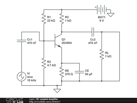 RC Coupled Amplifier CircuitLab