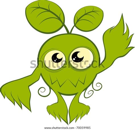 Funny Cartoon Plant Monster Stock Vector Royalty Free 70059985