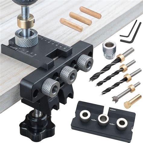 3 In 1 Dowel Jig Kit Pocket Hole Jig With Adjustable Woodworking