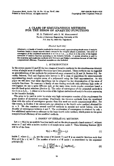 Pdf Efficient Iterative Methods For Zeros Of Analytic Functions