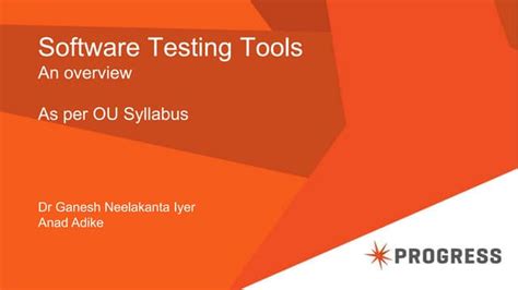 Practical Software Testing Tools Pptx Computer Software And Applications Computing