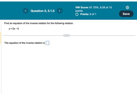 solved find an equation of the inverse relation for the