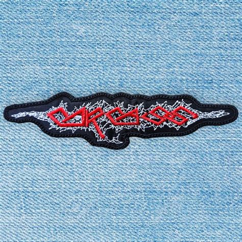 Carcass Logo Redwhite Embroidered Patch Black Wings