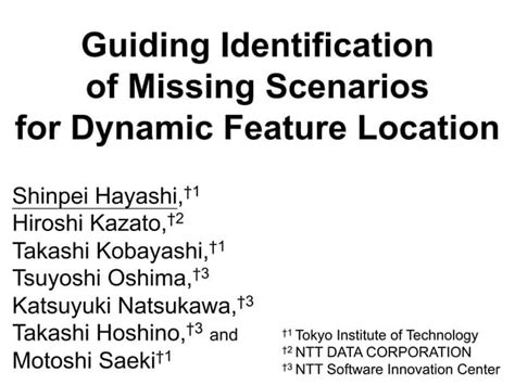 guiding identification of missing scenarios for dynamic feature
