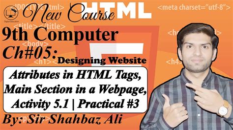 Attributes In Html Tags Main Sections Activity 51 Html Tutorial 4 9th Computer