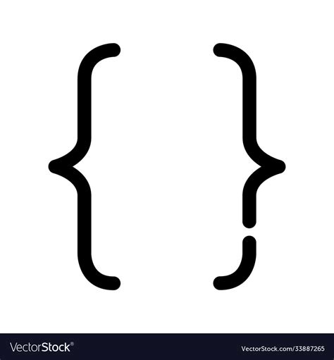 Brackets Icon In Outline Style Royalty Free Vector Image