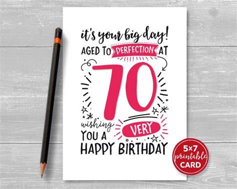 Printable 70th Birthday Cards Free Printable Birthday Cards