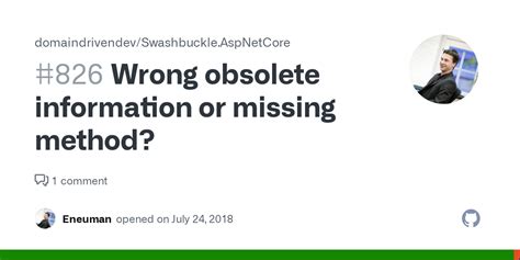 Wrong Obsolete Information Or Missing Method · Issue 826 · Domaindrivendevswashbuckle