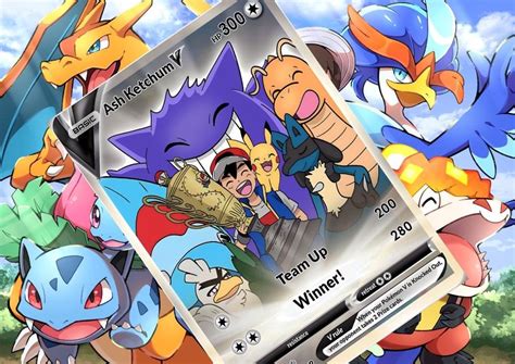 Gengar Ash Ketchum Dragonite Lucario Pikachu Gx Vsstar Pokemon Custom