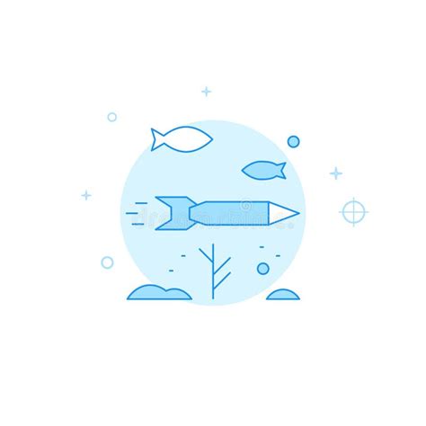 水下平矢量图 填充线型 蓝色单色设计 可编辑笔触 向量例证 插画 包括有 媒体 极简主义 227371330
