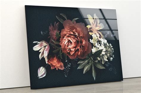 Glass Print Wall Arts For Big Wall Office Decor Tempered Glass Printing Wall Art Flower Wall Art