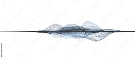Illustration Of Abstract Wireframe Sound Waves Visualization Of Frequency Signals Audio