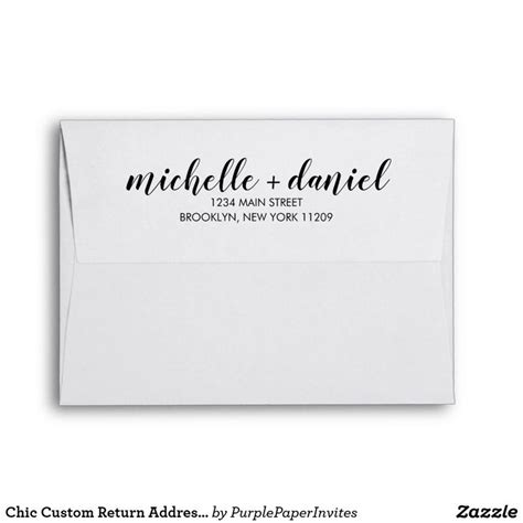 Chic Custom Return Address Wedding Envelope