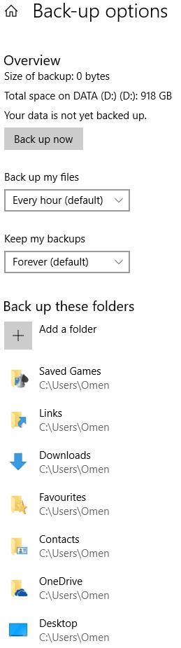 Windows 10 Δημιουργία αντιγράφων ασφαλείας και επαναφορά δεδομένων