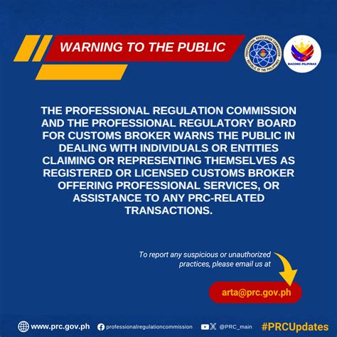 Warning To The Public Professional Regulation Commission